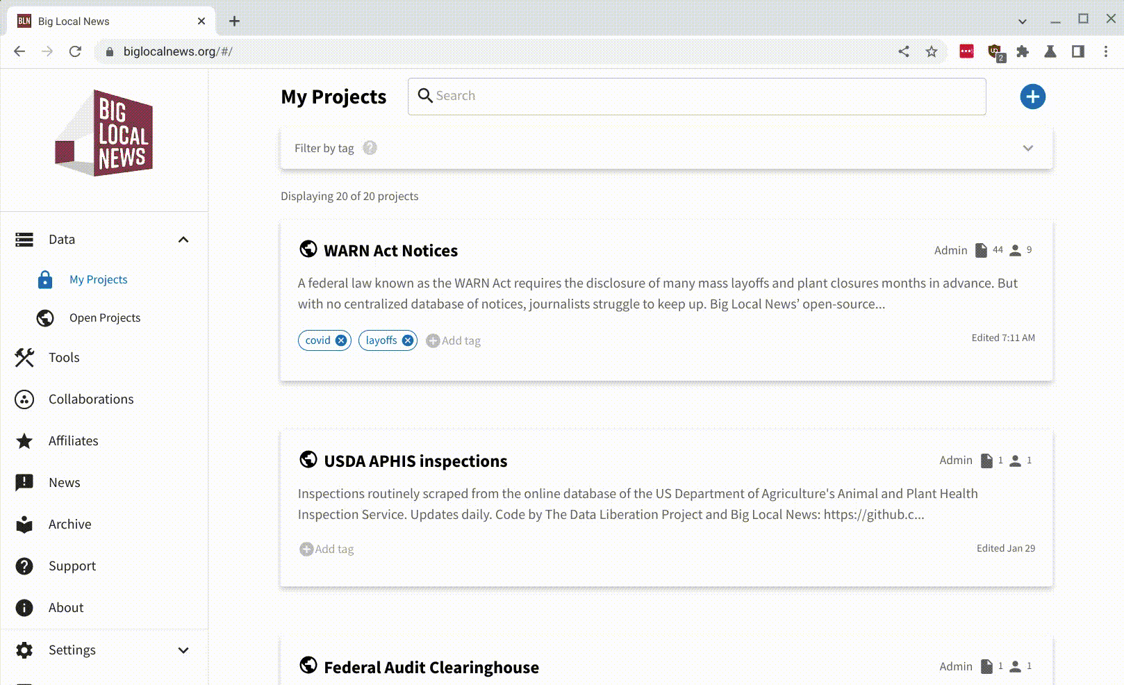 Datasette scraper Big Local News And Other Weeknotes